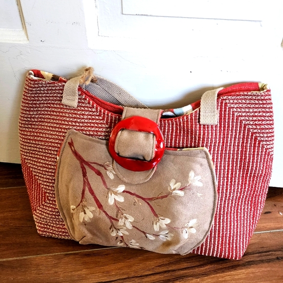 VAN WIE | Bags | Van Wie Red Branch Shoulderbag Nwt | Poshmark